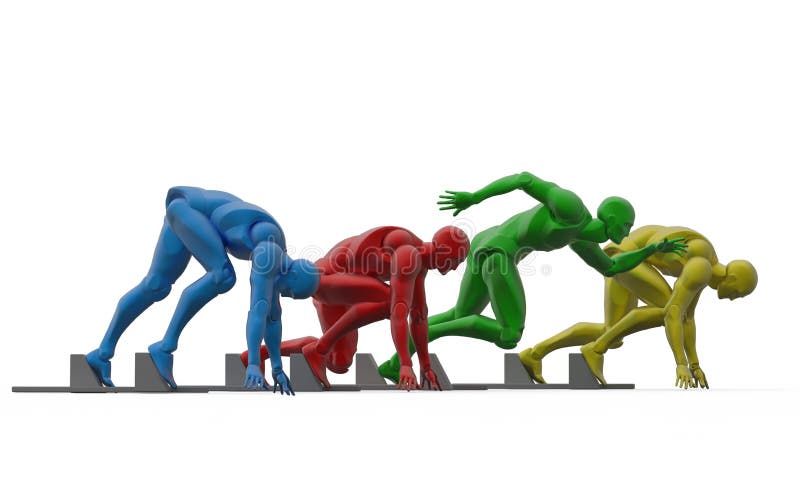 Three Dimensional White Human Run Stock Illustration - Illustration of ...