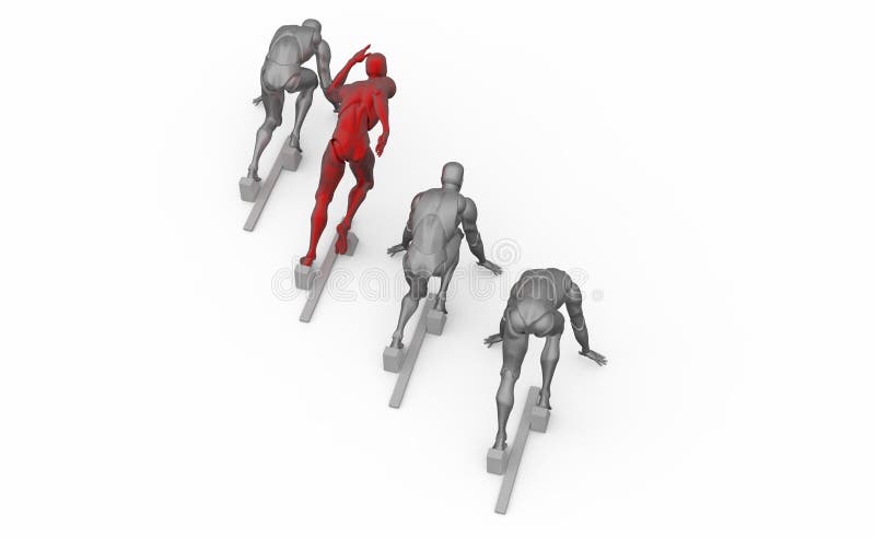 Three Dimensional White Human Run Stock Illustration - Illustration of ...