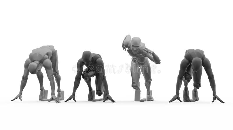 Three Dimensional White Human Run Stock Illustration - Illustration of ...