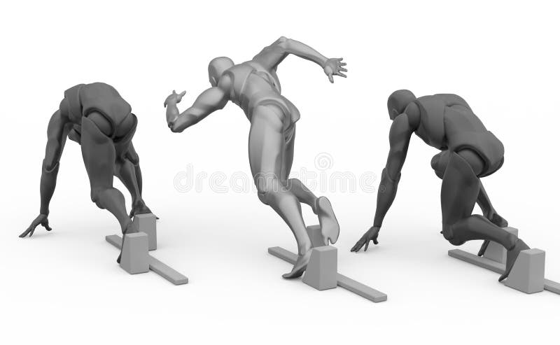 Three Dimensional White Human Run Stock Illustration - Illustration of ...