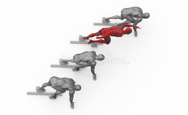 Three Dimensional White Human Run Stock Illustration - Illustration of ...
