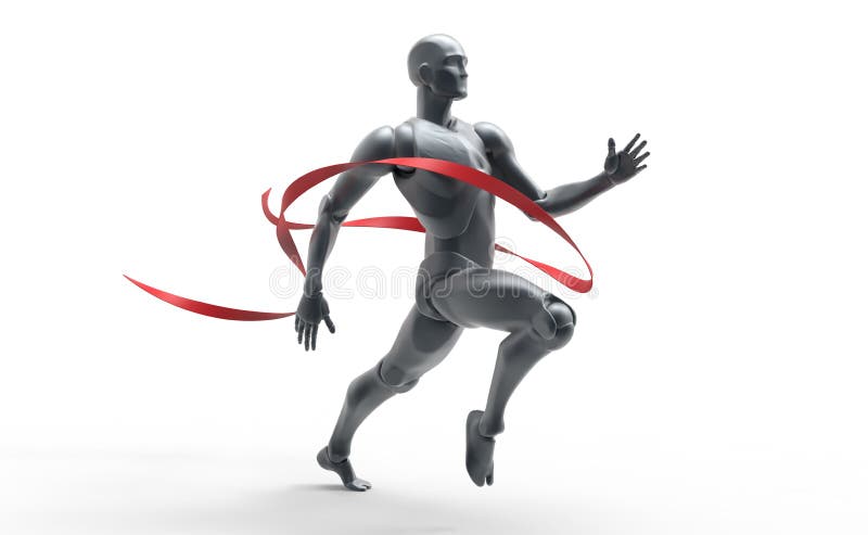 3D Human sprint stock illustration. Illustration of concentration ...