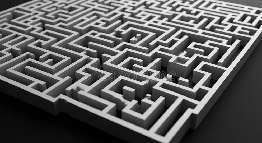 Dimensional White Labyrinth Stock Illustrations – 961 Dimensional White ...