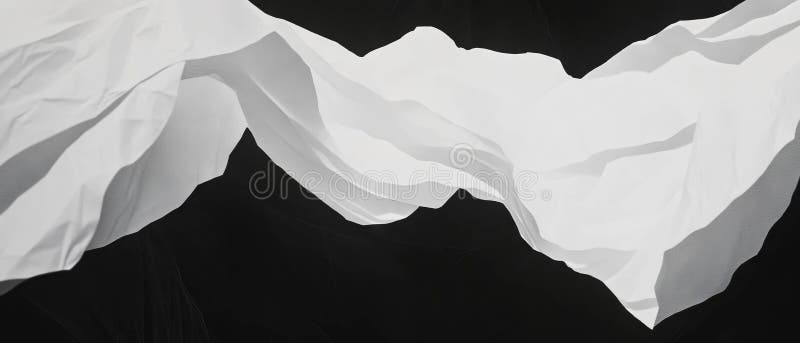 Three-dimensional White Paper Folds Creating Depth Against a Black ...