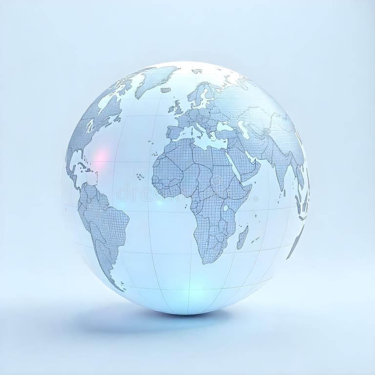 3D Wireframe Globe Vector stock illustration. Illustration of continent ...