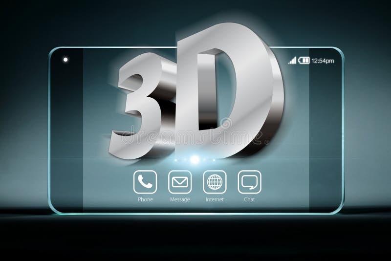 Three Dimensional Apps on Smartphone Screen. Stock Image - Image of ...