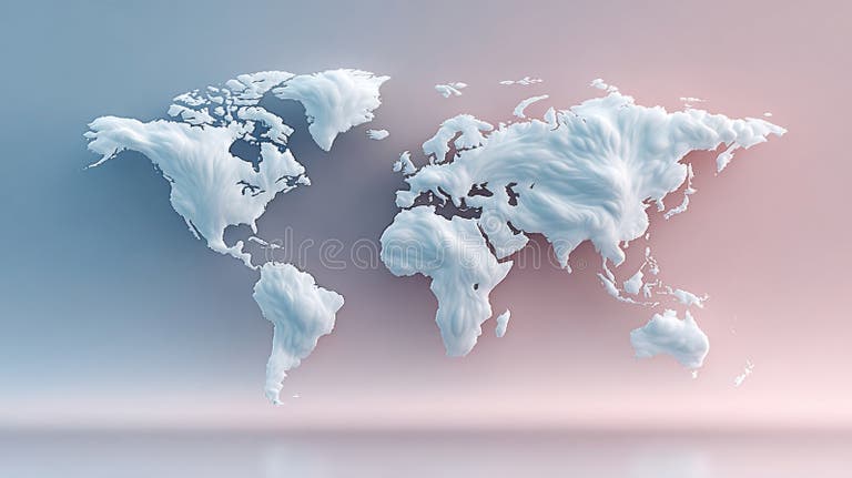 Three Dimensional World Map Structure with Conceptual Relief Globe Form ...