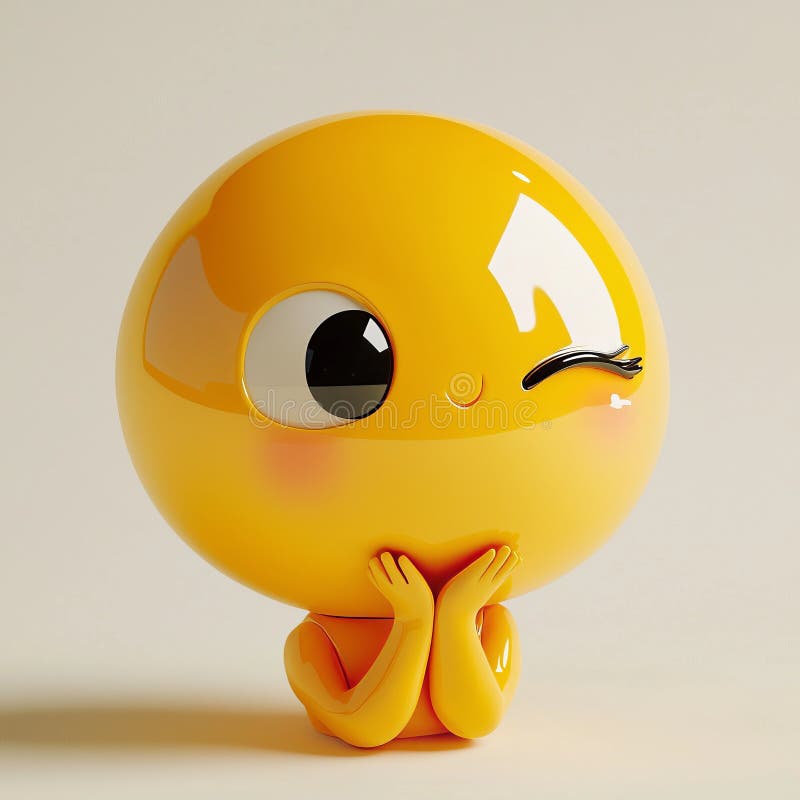 Cute Emoji with a Gesture of Surprise. Stock Illustration ...