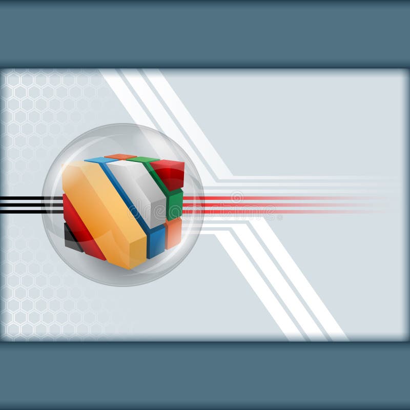 Three Dimensions Cubes Artistic Designed Inside of Glass Sphere Stock ...