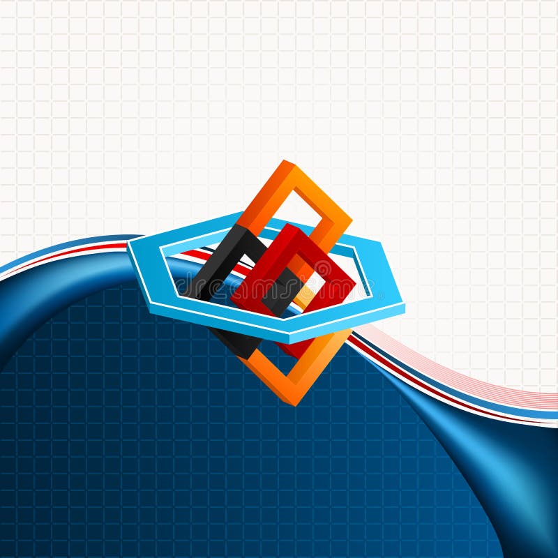 Three Dimensions Geometric Composition with Hexagons and Squares on ...