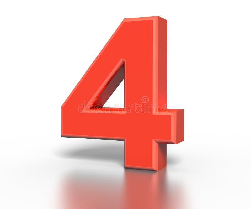 Three Dimentional Red Number Collection - Four Stock Illustration ...