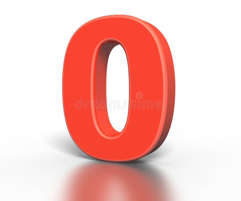 Three Dimentional Red Number Collection - Zero Stock Illustration ...