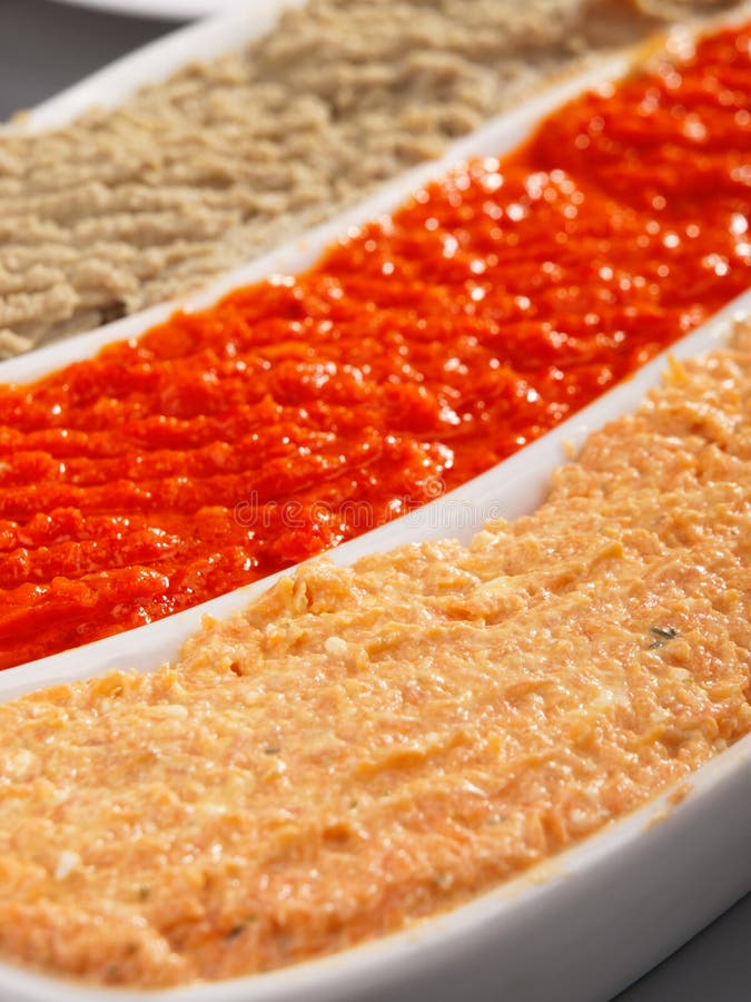 Three Dips stock image. Image of food, eggplant, meal - 76469037