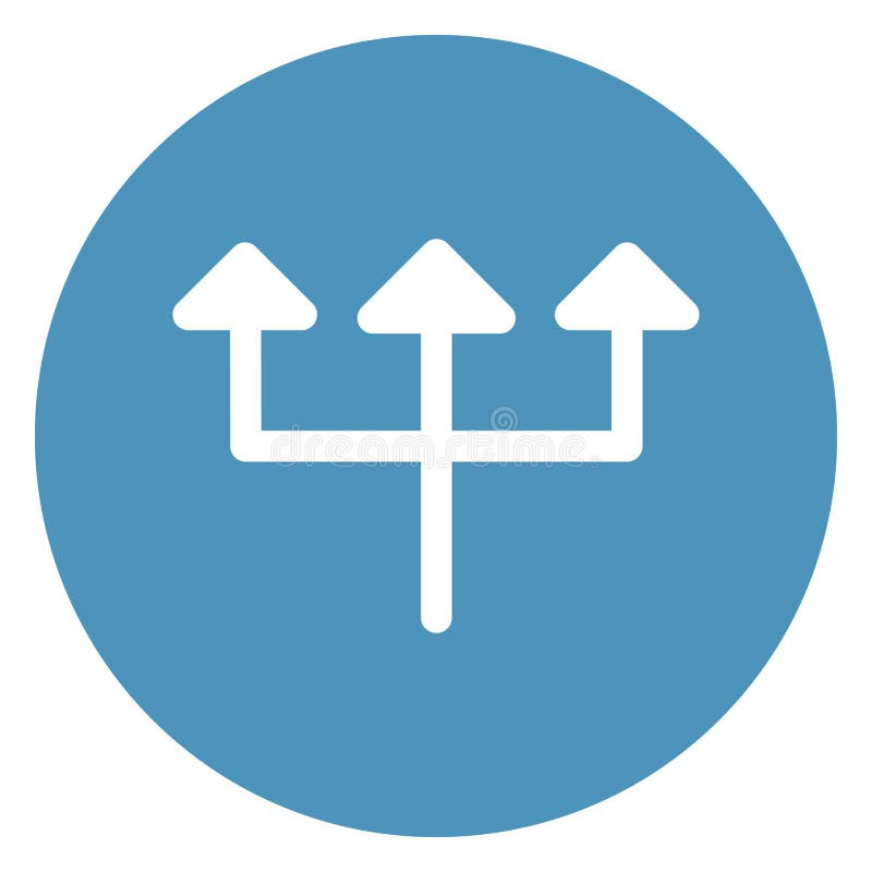 Three Direction Arrow, Pathway Isolated Vector Icon Which Can Be Easily ...