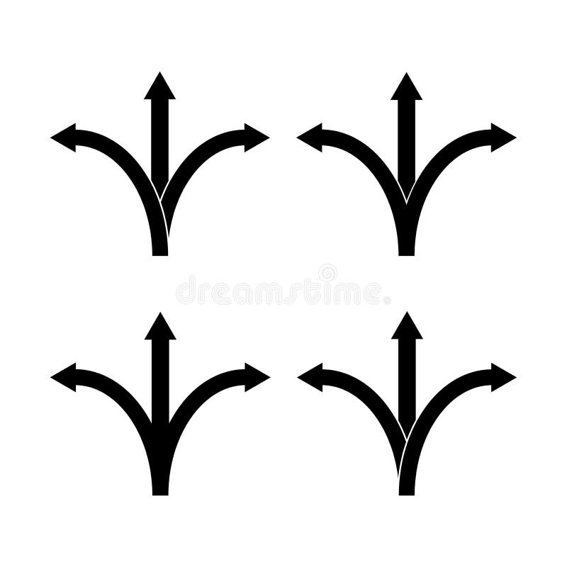 Three Direction Arrows. Question Mark Isolated. Vector Illustration ...