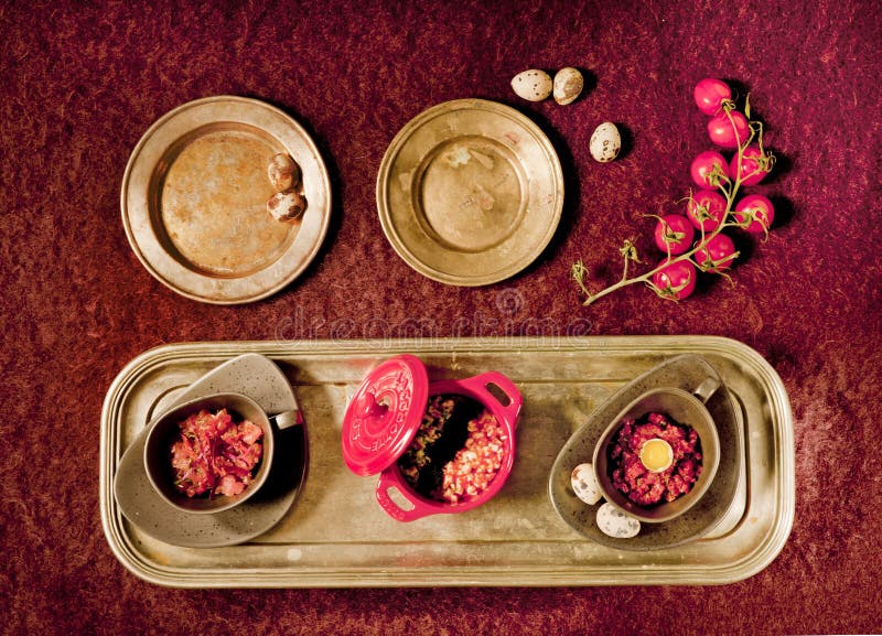 Three dishes. stock image. Image of snacks, catering - 67625157