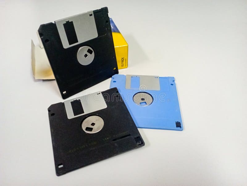 The Three Diskettes on White Background Editorial Photo - Image of ...