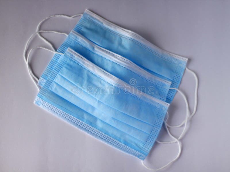 Three Disposable Masks Used for Covid-19, Stock Image - Image of mask ...