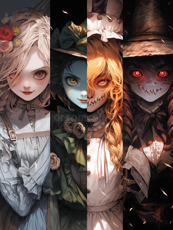 Three Distinct Characters, Each with Unique Features, Stand Out Against ...