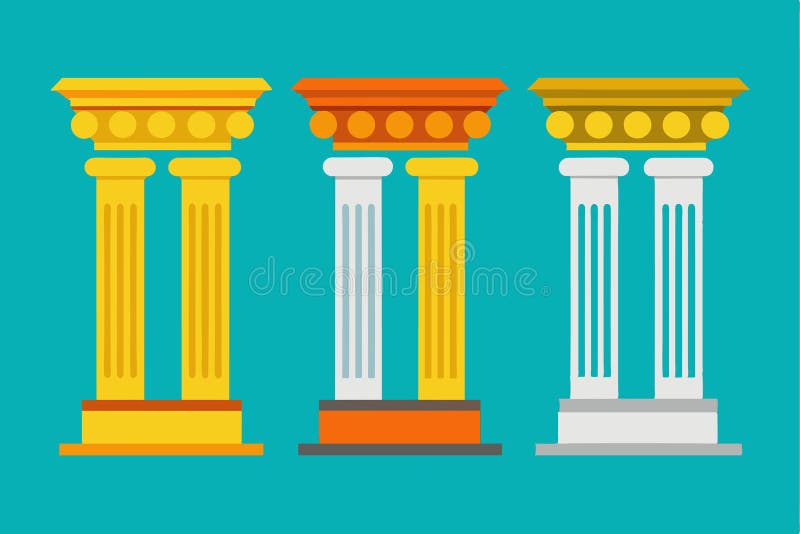 Three Distinct Columns Showcasing Different Classical Designs Stand Out ...