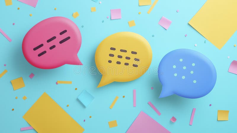 Three Distinct Speech Bubbles with Patterns Stock Illustration ...