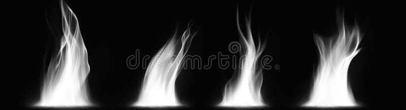 Three Types of Smoke are Emerging from a Pipe on a Black Background ...