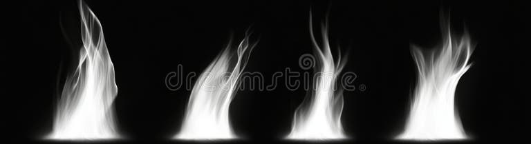 Three Types of Smoke are Emerging from a Pipe on a Black Background ...