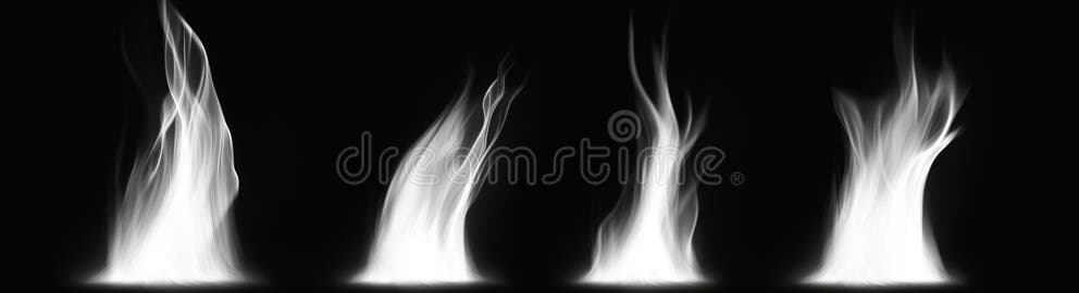 Three Types of Smoke are Emerging from a Pipe on a Black Background ...