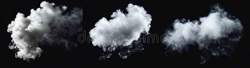 Three Types of Smoke are Emerging from a Pipe on a Black Background ...