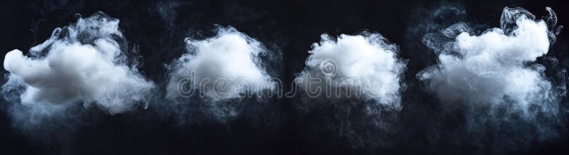 Three Types of Smoke are Emerging from a Pipe on a Black Background ...