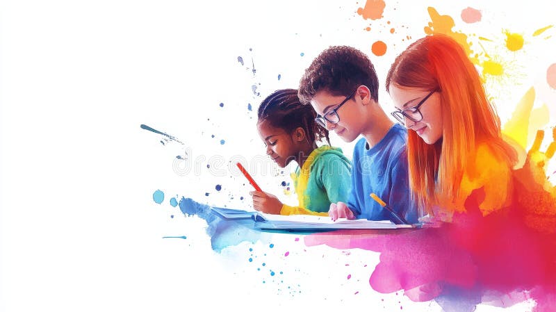 Three Diverse Children are Engaged in Learning Symbolizing ...