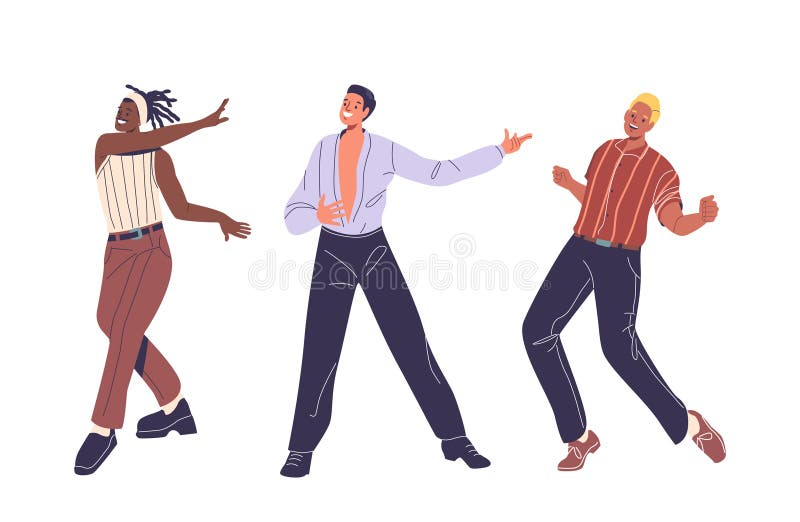 Three Diverse Dancers Performing Various Dance Styles with Joyful ...