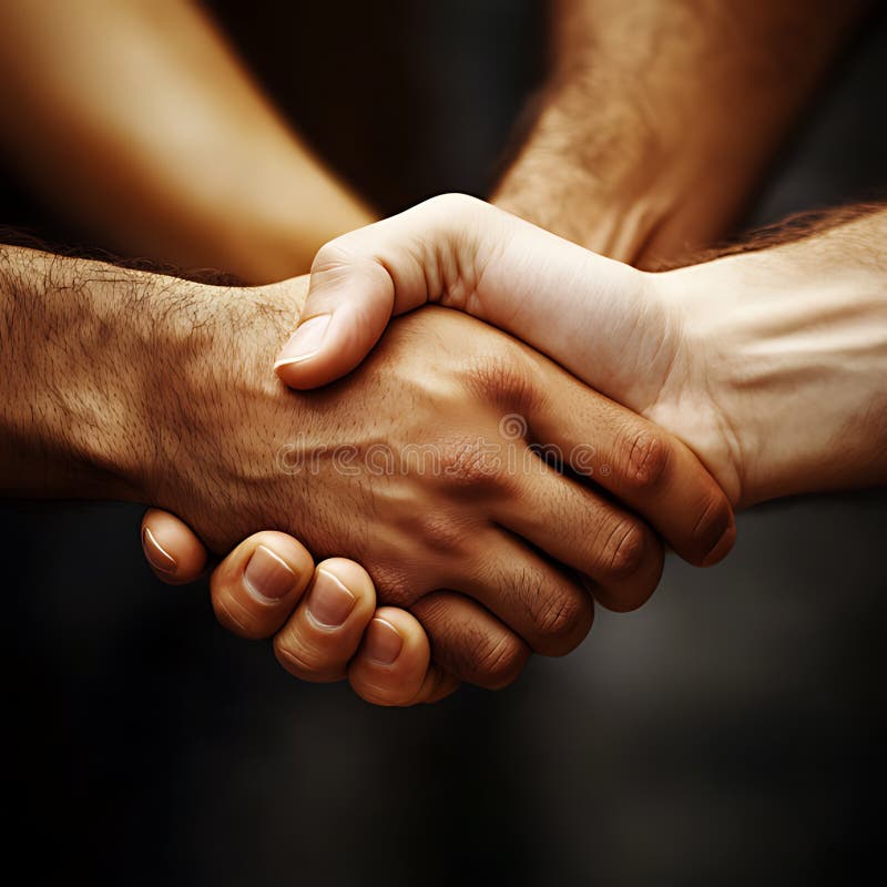 Three Diverse Hands Clasped Together in a Gesture of Unity and Support ...