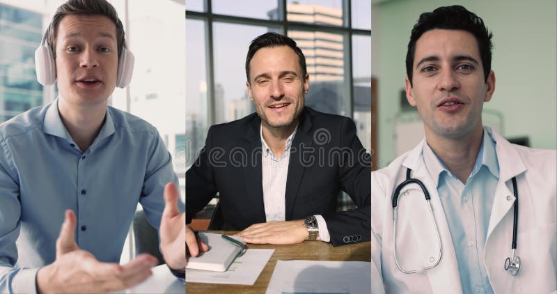 Three Diverse Men, Different Ethnicity and Profession, Engaged in ...