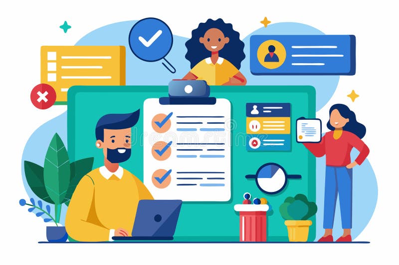 Three Diverse Professionals are Engaged in a Customer Survey Process ...