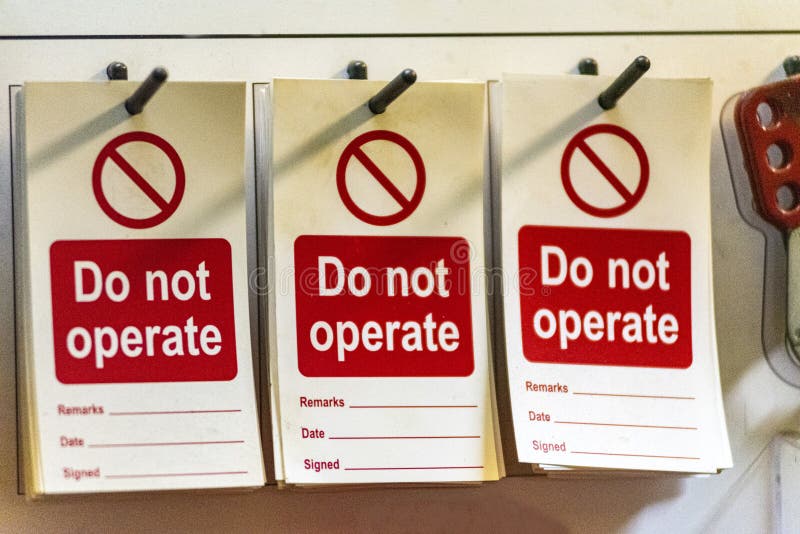 A Close-up of a Lockout Station Displaying Safety Equipment and Safety ...