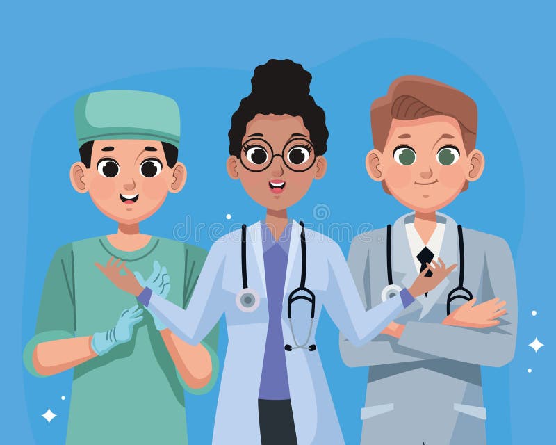 Three doctors staff stock vector. Illustration of medic - 266772455