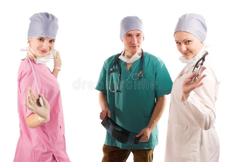 Three Doctors On Work Place Stock Photos - Image: 12458693