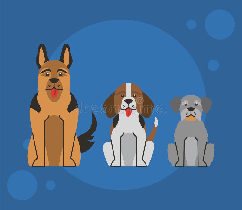 Three dogs characters stock vector. Illustration of cartoon - 226122770