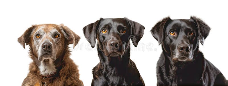 Three Dogs that are Looking at the Camera. Generative AI Stock Photo ...