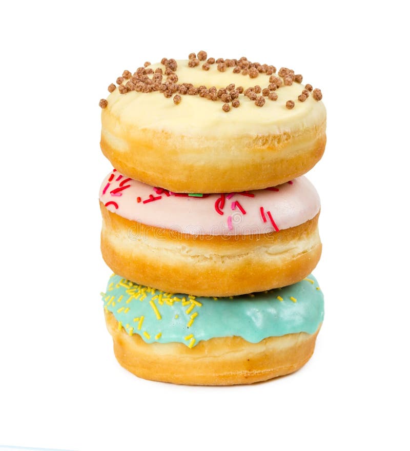 Three Donuts with Decorated Sprinkles Stock Image - Image of fried ...