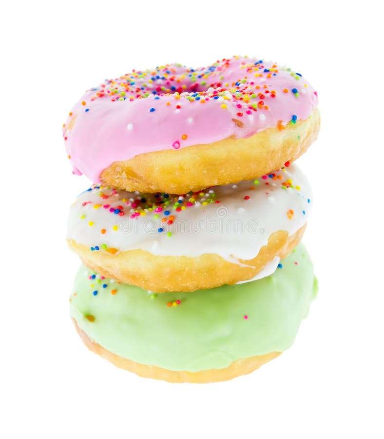 Stack of three donuts stock image. Image of fresh, brown - 18629829