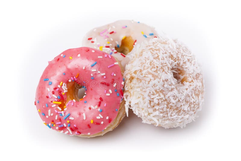 Three Donuts stock image. Image of group, coconut, trio - 70912137