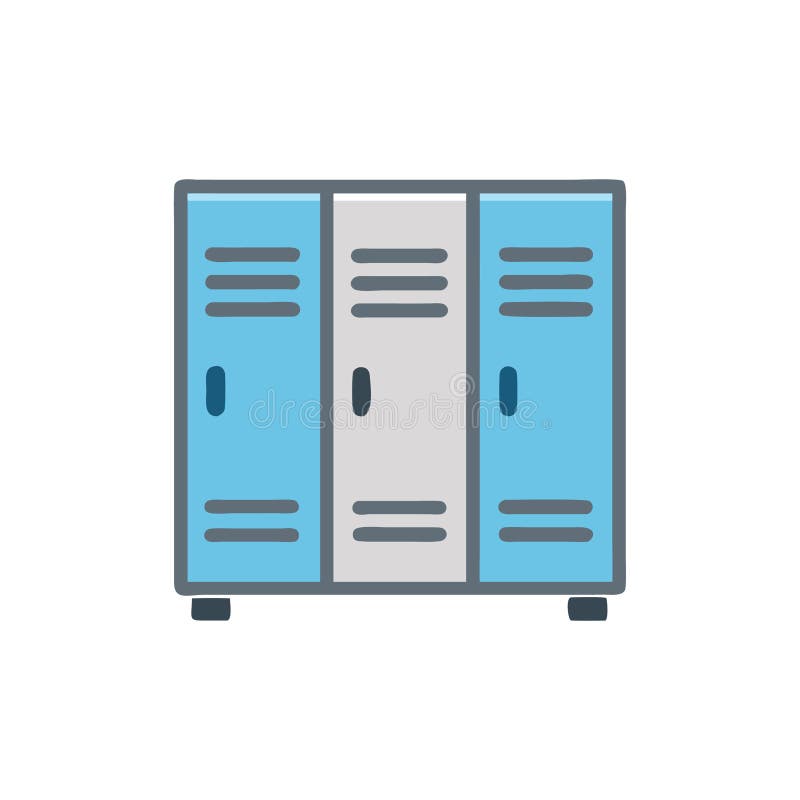 Three-door Locker Unit in Blue and Gray Colors Stock Photo ...
