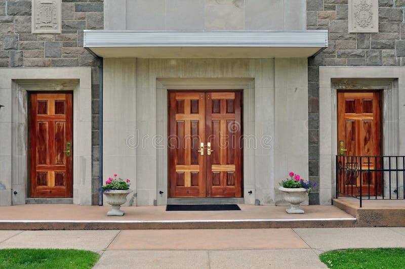 Three doors stock photo. Image of church, exit, panel - 14551712