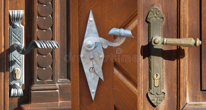 Three doors stock image. Image of safe, wood, building - 36438659