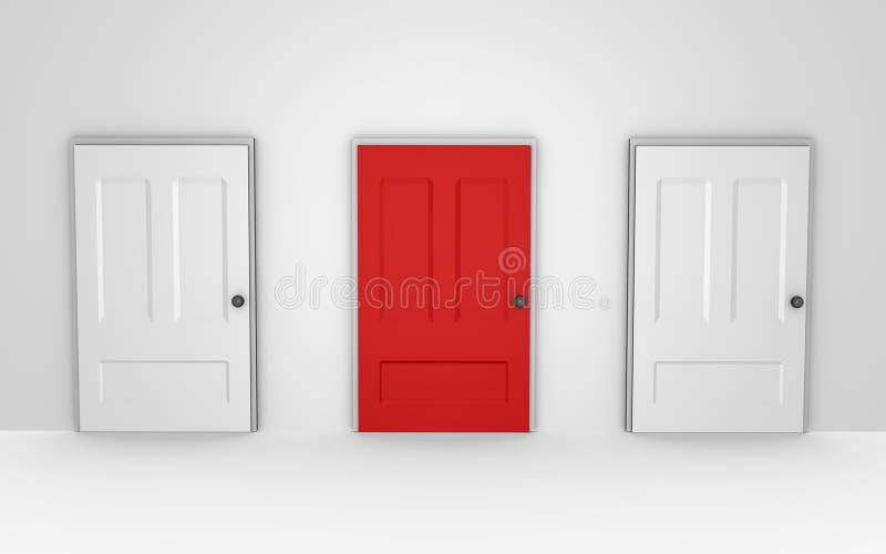 Three Doors To Choose from - a 3d Image Stock Illustration ...