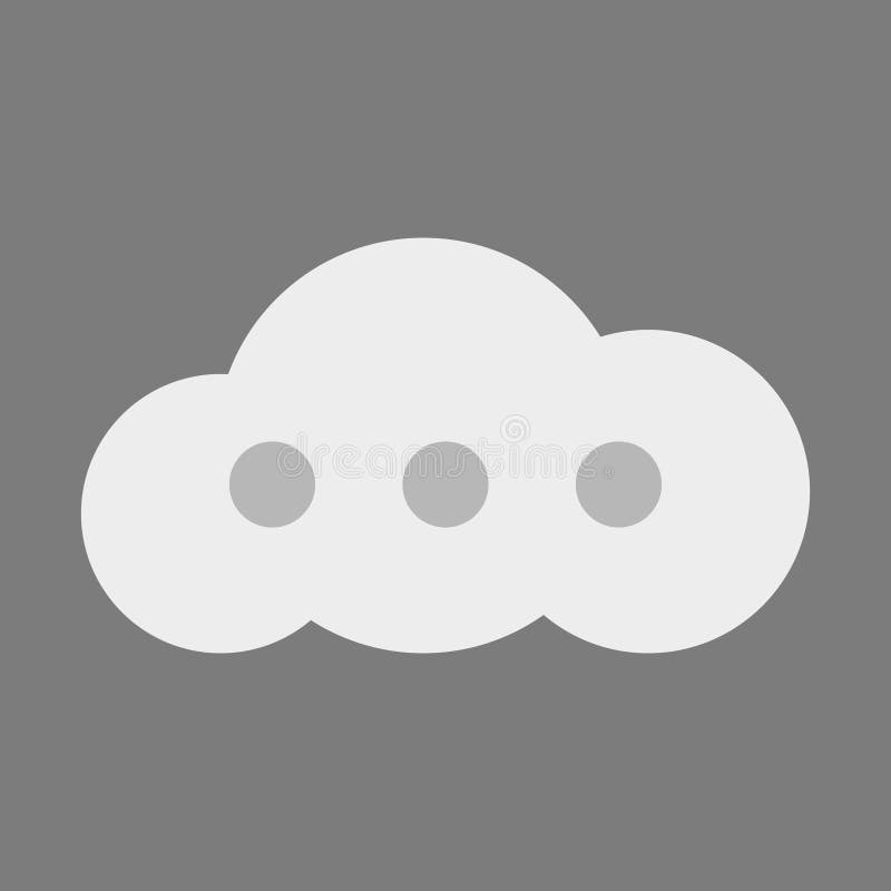 Three Dots in a Cloud Vector. Redirection To Cloud Service Vector Icon. Continuation in the ...