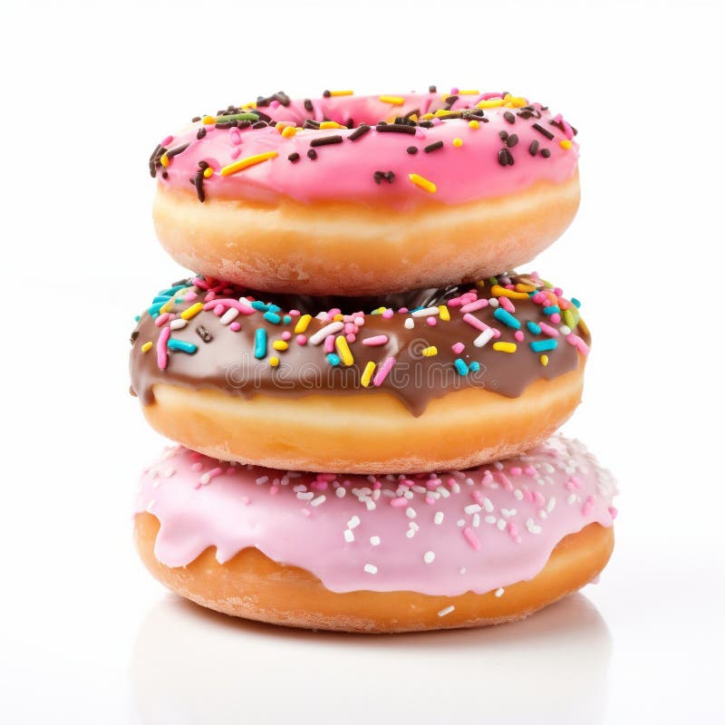 Three Doughnuts. Photo in Minimal Style Stock Photo - Image of colorful ...