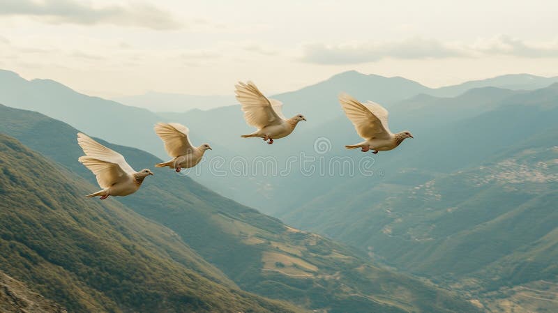 Doves flying in the sky stock image. Image of freedom - 70163487